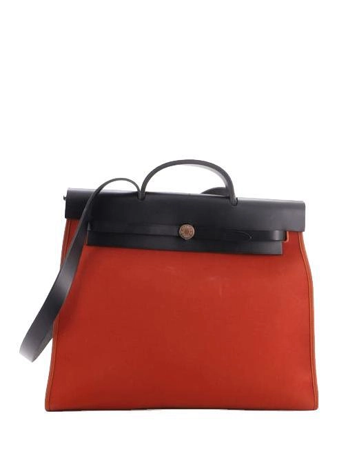 Hermès Herbag Zip Leather And Toile 39 - Brown