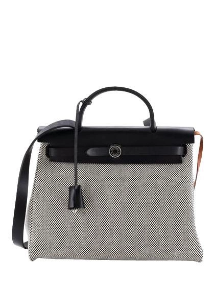 Hermès Herbag Zip Criss Viking Toile And Leather 31 - Black