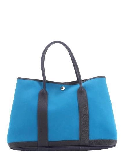Hermès Garden Party Tote Toile And Leather 36 - Blue