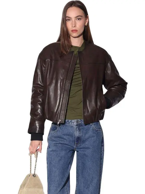 Walter Baker Jonas Leather Jacket - Washed Brown