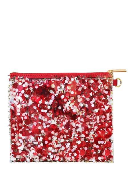 PACKED PARTY Spirit Squad Confetti Everything Pouch - Red