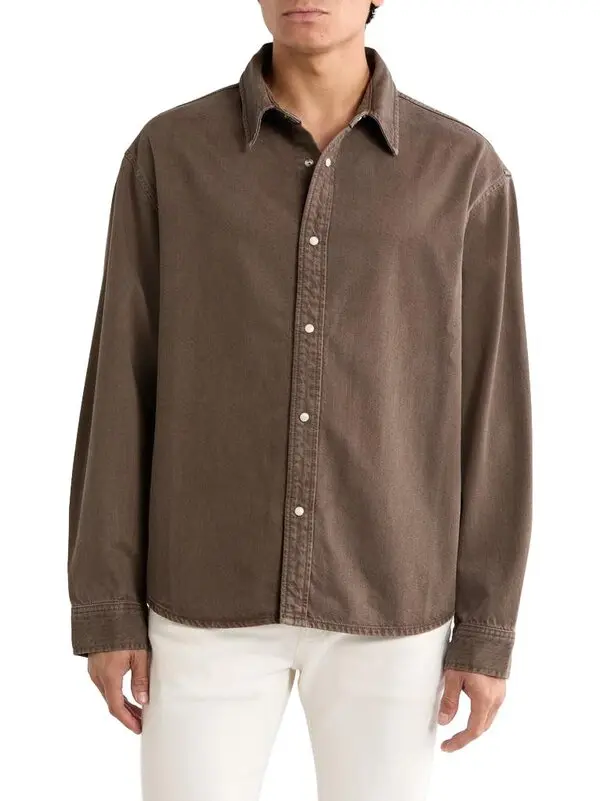 FRAME Cotton Overshirt - Brownstone