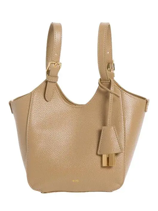 Jw Pei Ines Padlock Faux Leather Tote - Gray Beige