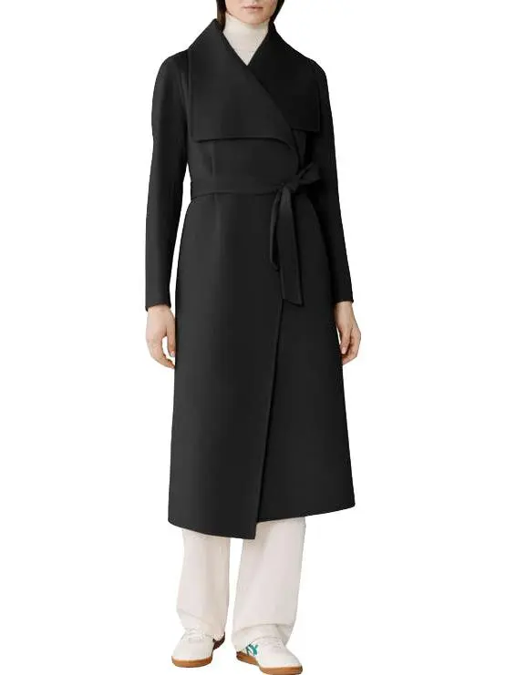 Soia & Kyo Britta Cascade Collar Wool Coat - Black