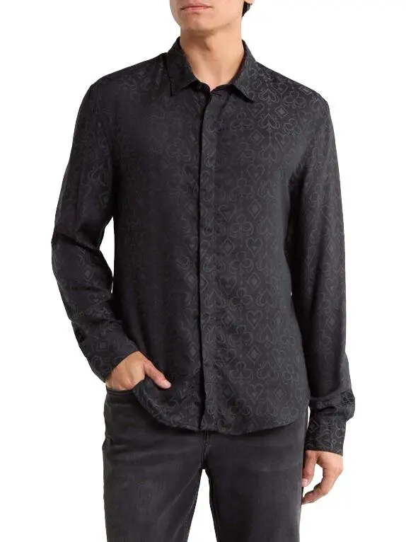 John Varvatos Rodney Long Sleeved Button Up Shirt - Black