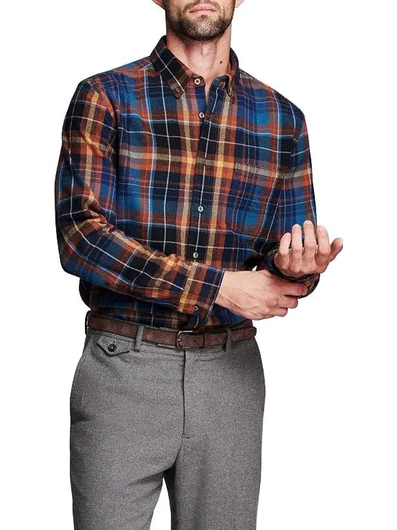Billy Reid Tuscumbia Microblock Plaid Organic Cotton Flannel Button-down Shirt - Multi