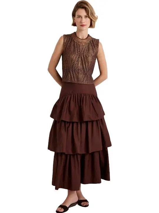 MARIE OLIVER Baylor Skirt - Chocolate