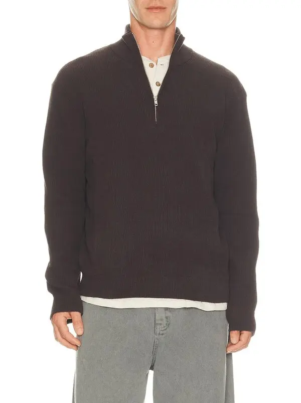 Nn07 Danny Half Zip 6429 In Brown - Deep Truffle