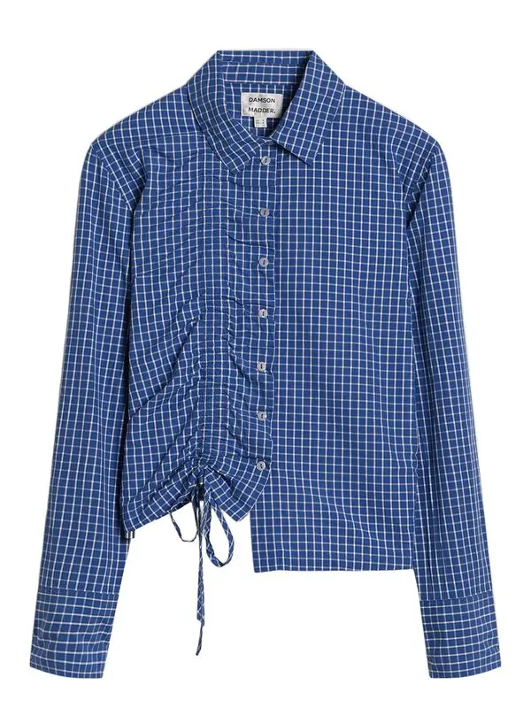DAMSON MADDER Talia Ruched Shirt - Blue