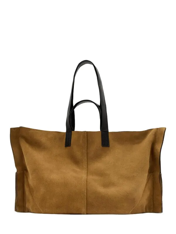 ALLSAINTS Lutece Reversible Suede Tote Bag - Brown