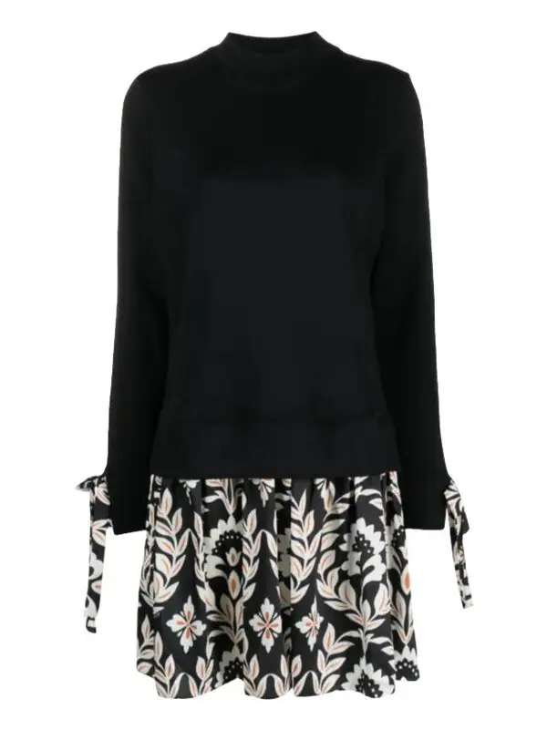 La DoubleJ Sporty Floral-print Minidress - Black