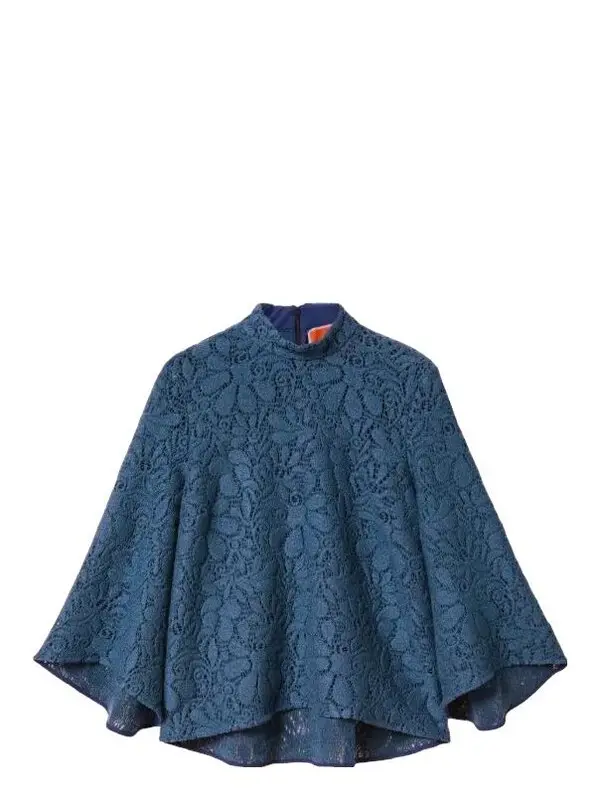 La DoubleJ Floral-pattern Lace Blouse - Blue