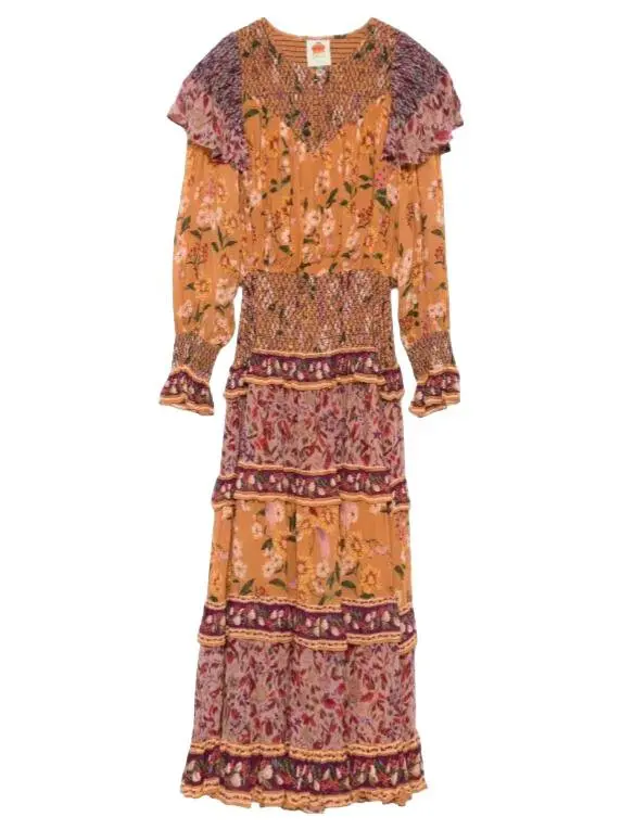 Farm Rio Floral-print Dress - Brown