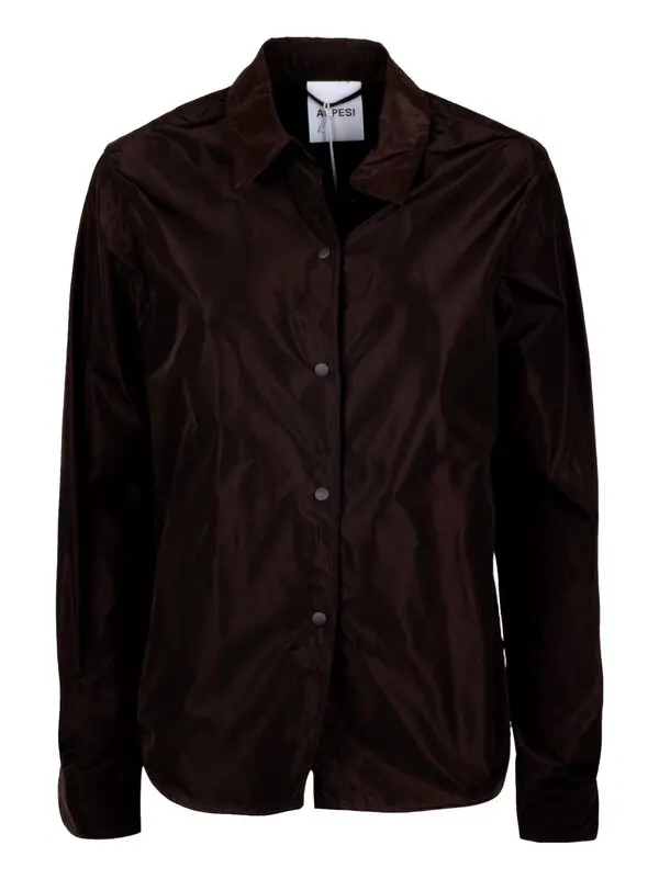 Aspesi Long-sleeve Snap-button Shirt - Brown