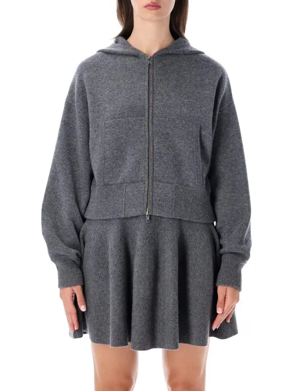 LISA YANG Cashmere Hooded Zip-front Cardigan - Graphite