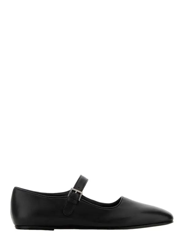 THE ROW Nappa Leather Ava Ballerinas - Black