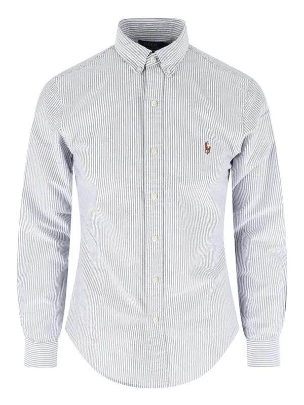 Polo Ralph Lauren Striped Button-down Oxford Shirt - Light Blue