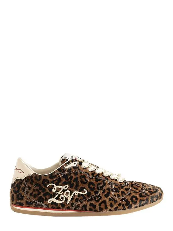 Zadig&Voltaire Zv Dance Leopard Calf Hair Sneakers - Brandy