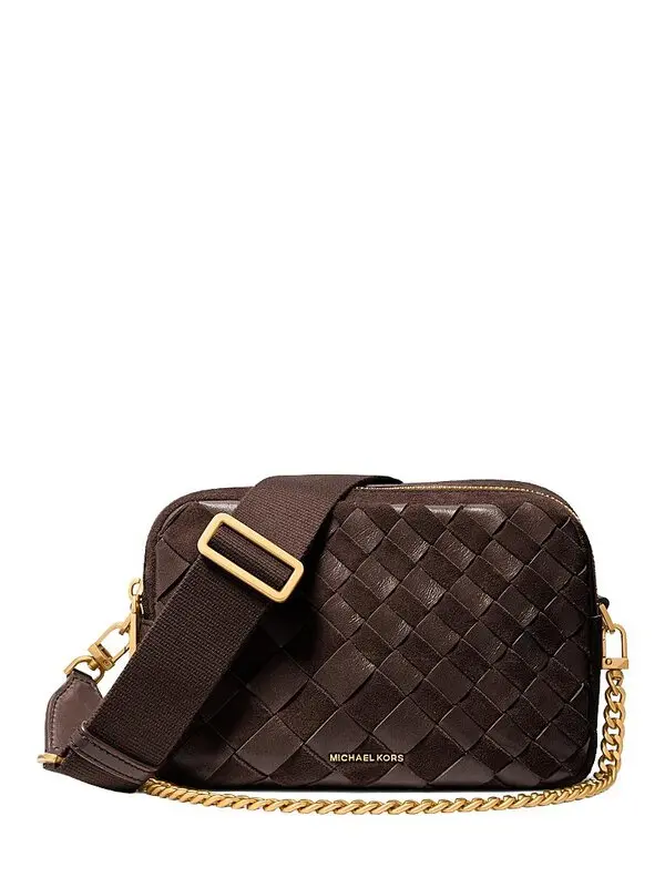 Michael Kors Bryant Medium Double Zip Chain Camera Bag - Chocolate