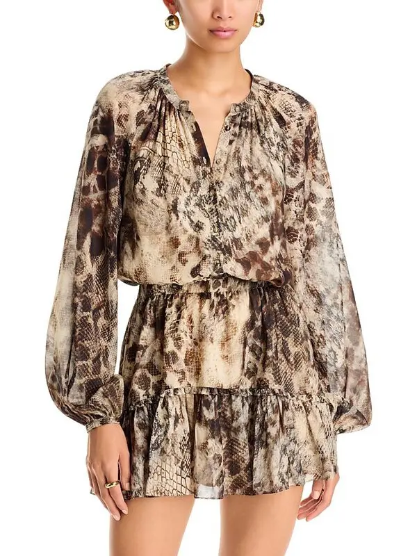 Ramy Brook Vivi A Line Dress - Bone Python