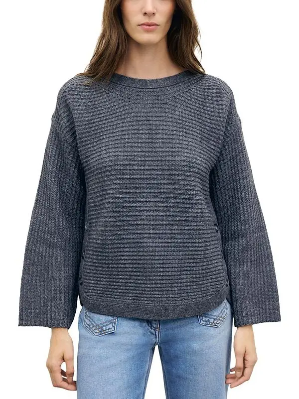 Gerard Darel Riva Boat Neck Pullover Sweater - Grey
