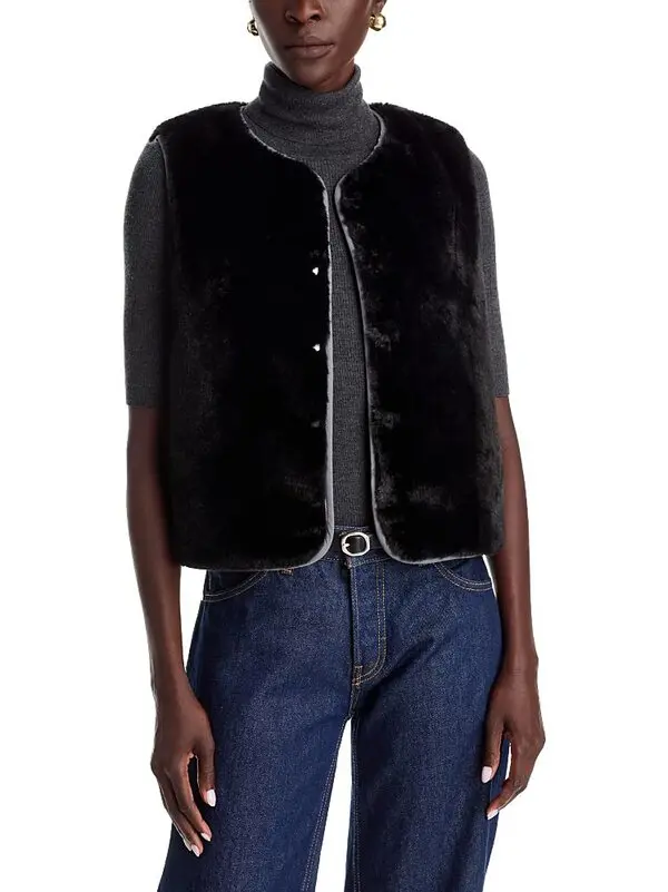 Echo Hillside Faux Fur Vest - Black