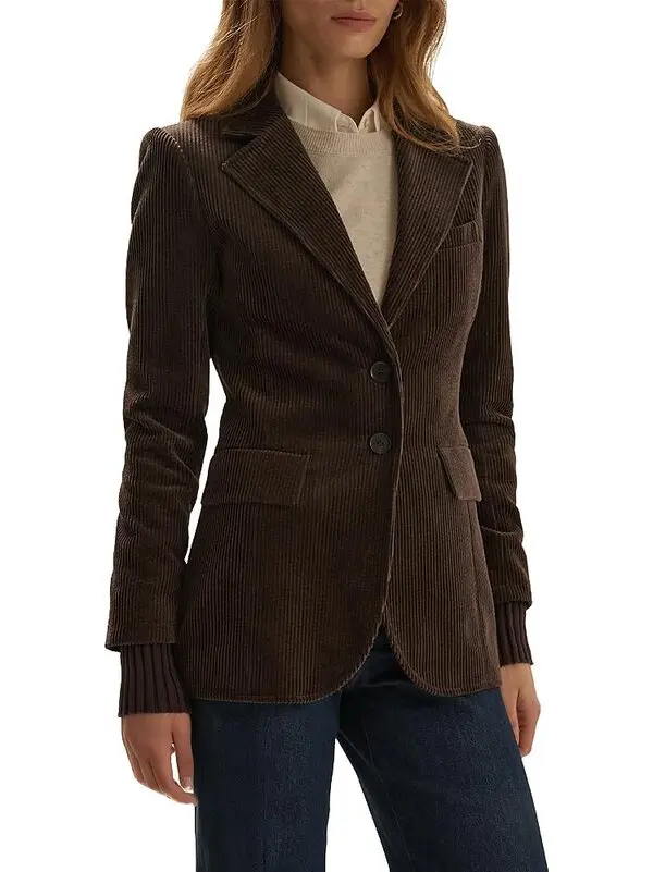 FAVORITE DAUGHTER The Cord City Cotton Blazer - Espresso