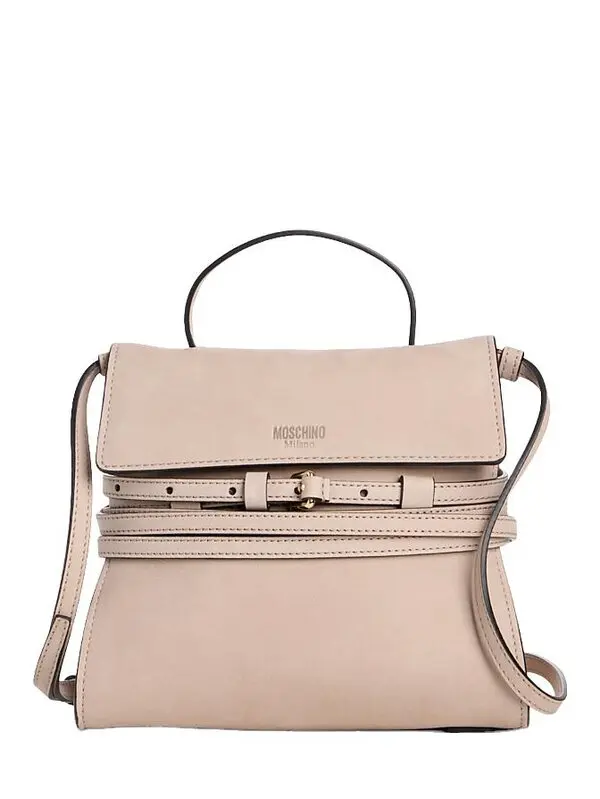 Moschino Tie Me Leather Shoulder Bag - Dove