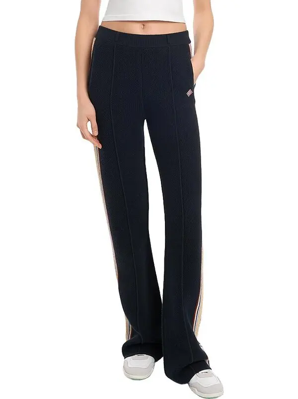 Casablanca Cafe Stripe Knit Track Pants - Navy Multi