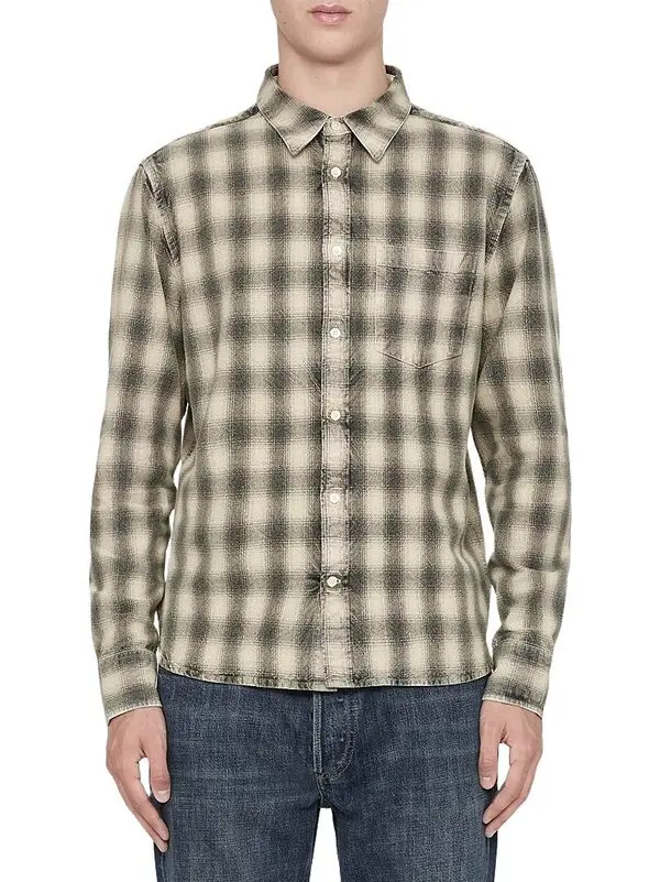ALLSAINTS Bower Cotton Relaxed Check Shirt - Cloud Grey