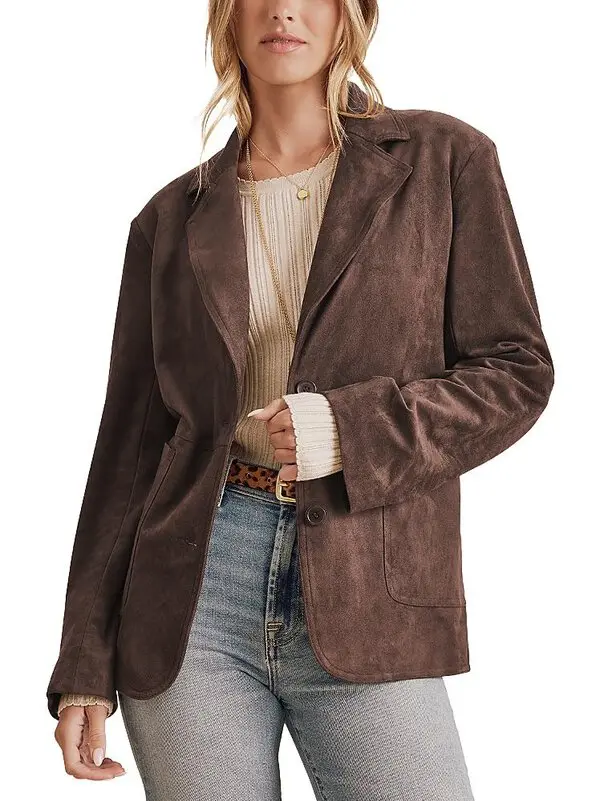Splendid Ryder Faux Suede Blazer - Java