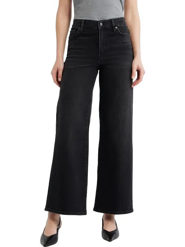 FRAME Le Slim Palazzo High Waist Wide Leg Jeans - Black
