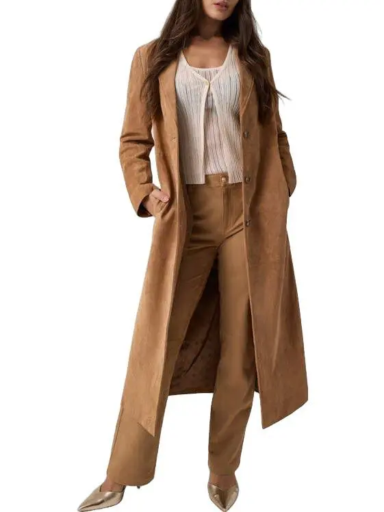 Guess Megghy Leather Coat - Dark Brown