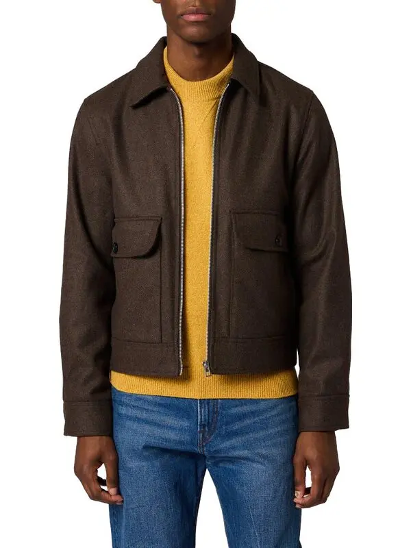 Paul Smith Wool Blend Harrington Jacket - Brown