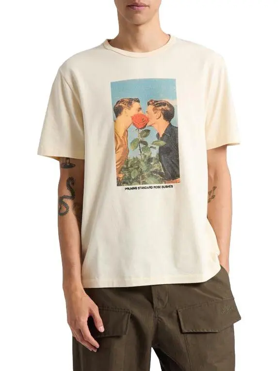 JW Anderson Kissing The Rose Bush Graphic T-shirt - Ecru