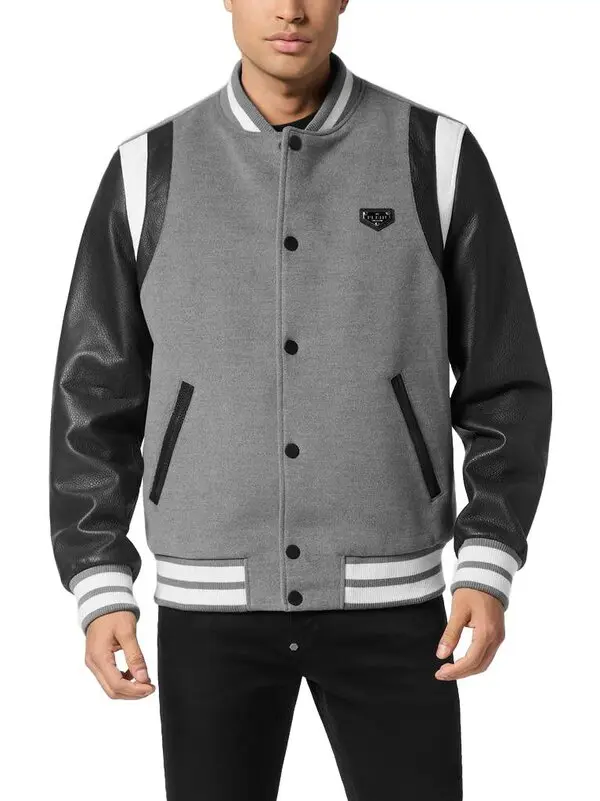 Philipp Plein Composed Bomber Jacket - Grey