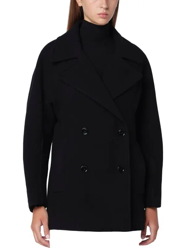 TOTEME Cocoon Fit Caban In Wool Blend - Black
