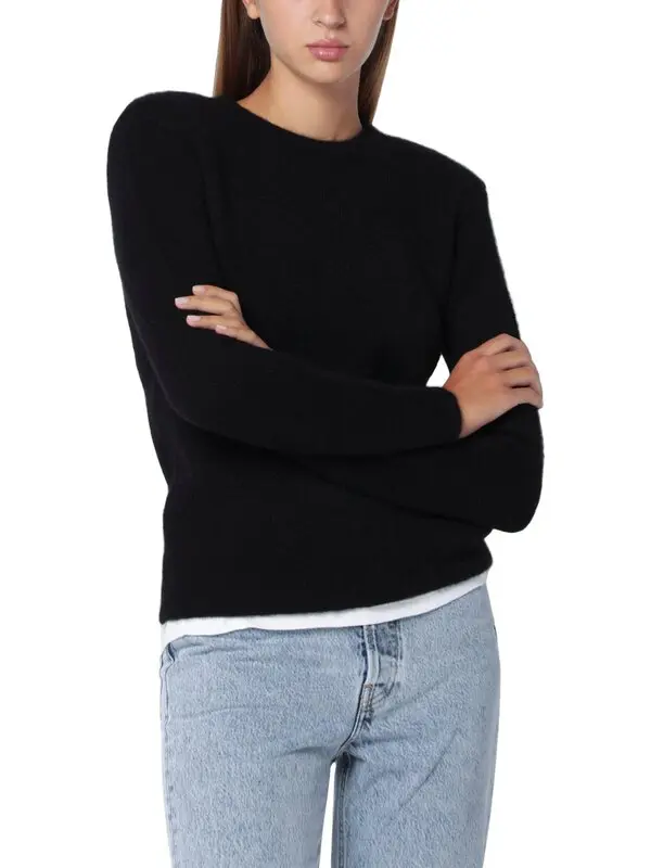 TOTEME Crew-neck Sweater In Silk And Cashmere Blend - Black