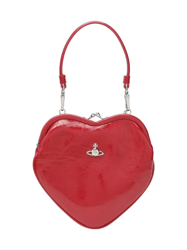 VIVIENNE WESTWOOD Belle Heart Leather Shoulder Bag - Red
