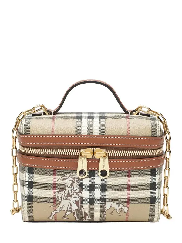 Burberry Check Mates Mini Vanity Bag - Beige