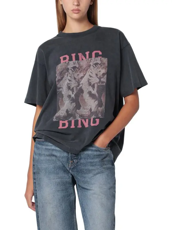 ANINE BING Washed Cade Cotton T-shirt - Black