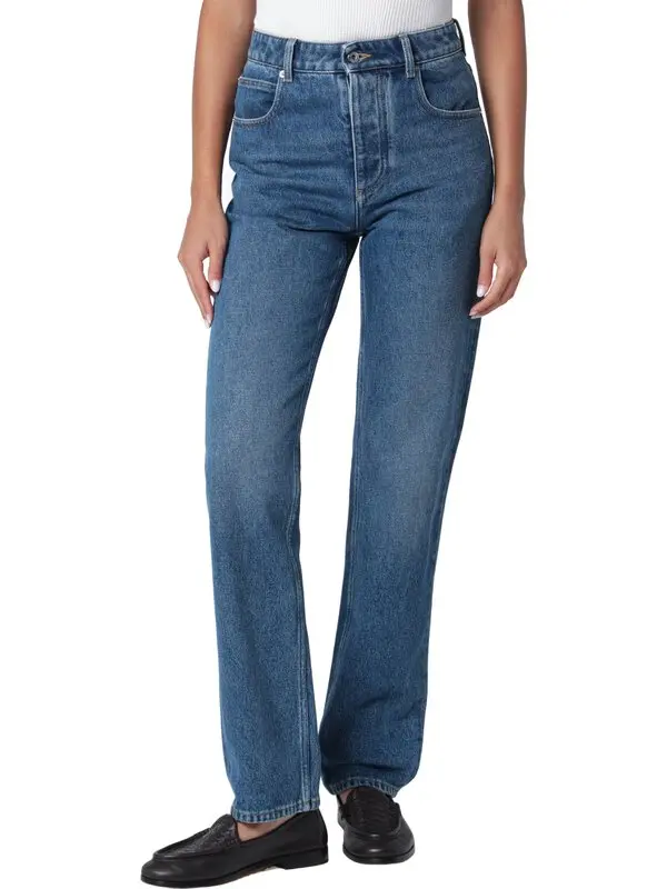 Bottega Veneta Jeans With Leather Pocket, Medium - Blue