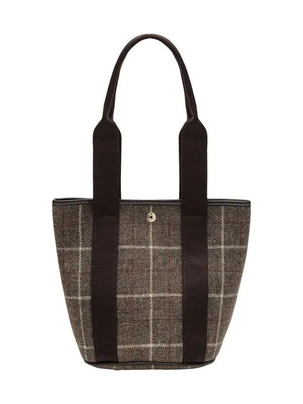 Rue De Verneuil Tartan Traversée Bucket Bag - Brown