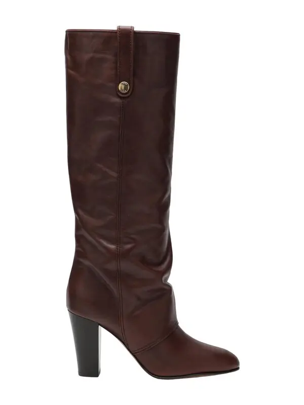 Chloé Anouk Heeled Leather Boots - Brown