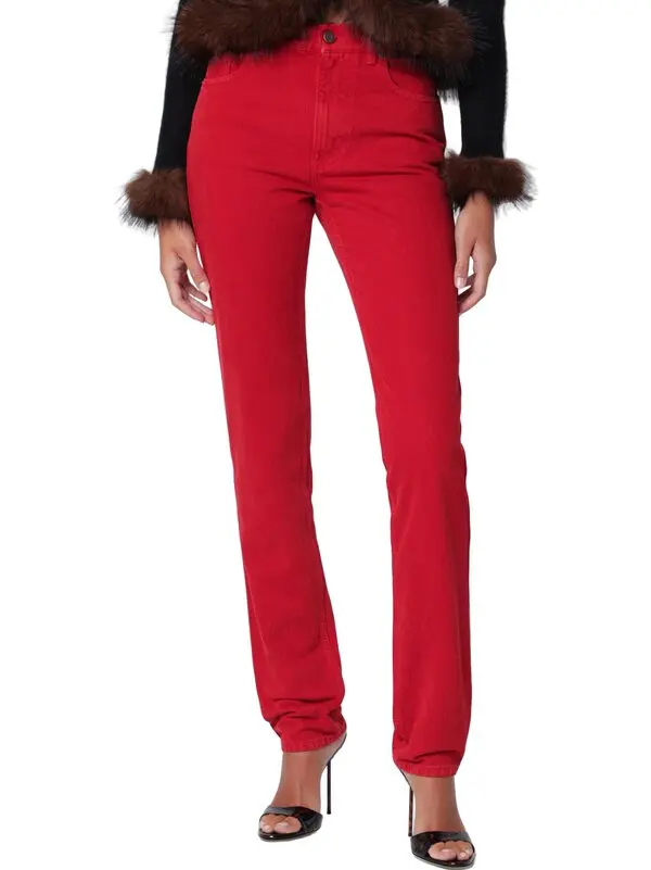 Chloé Berry Cotton Denim Jeans - Red