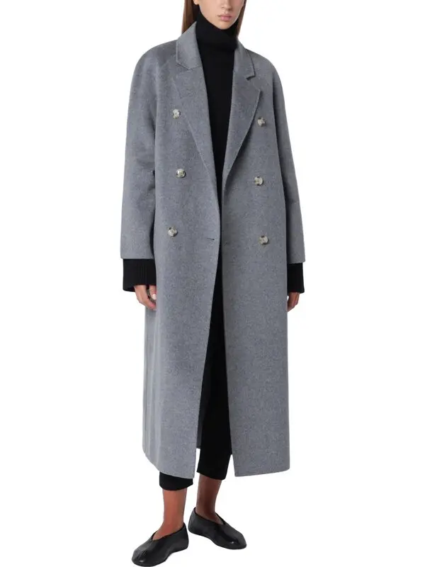 Loulou De Saison Irvin Long Coat In Wool And Cashmere - Grey