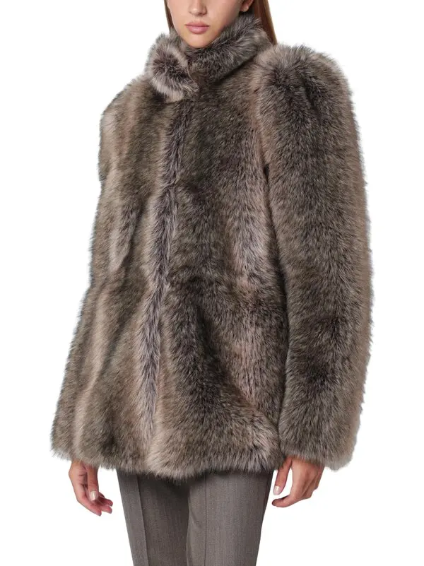 THE FRANKIE SHOP Shaded Faux Fur-effect Jacket - Beige
