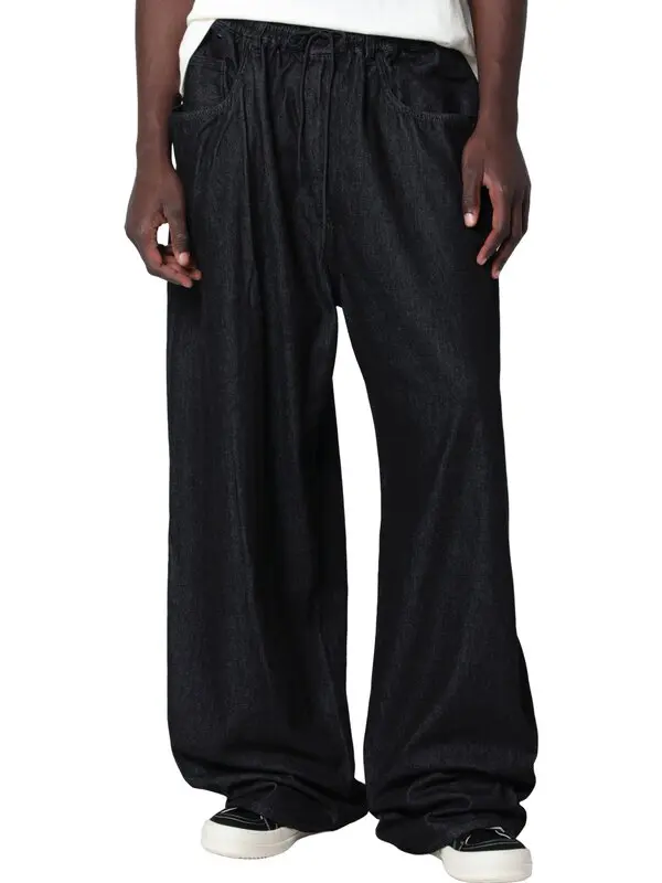 ADIDAS Y-3 Wide-leg Denim Trousers - Black
