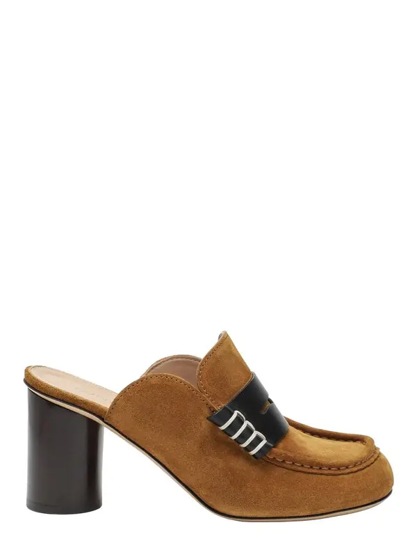 JW Anderson Caramel And Black Leather Heeled Moccasin - Brown