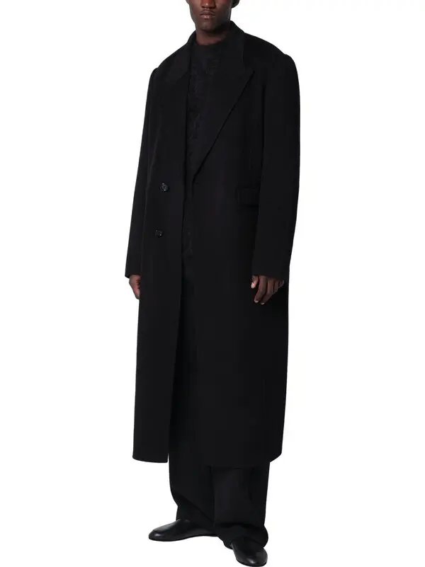 Séfr Long Wool And Cashmere Coat - Black